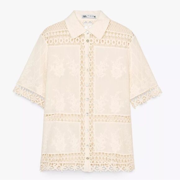 Zara | Tops | Zarazw Collection Combination Crochet Blouse | Poshmark